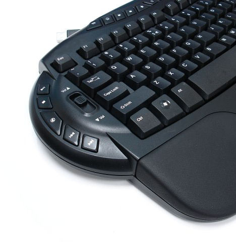 Ergonomic Multimedia Wireless Computer Keyboard with Touchpad